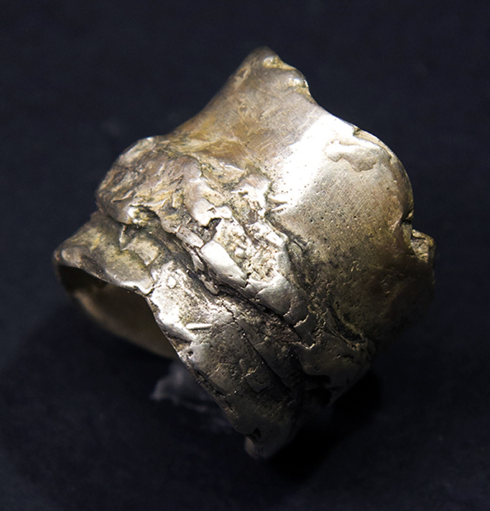 Terrain unisex organic textured sterling silver ring | Jomama